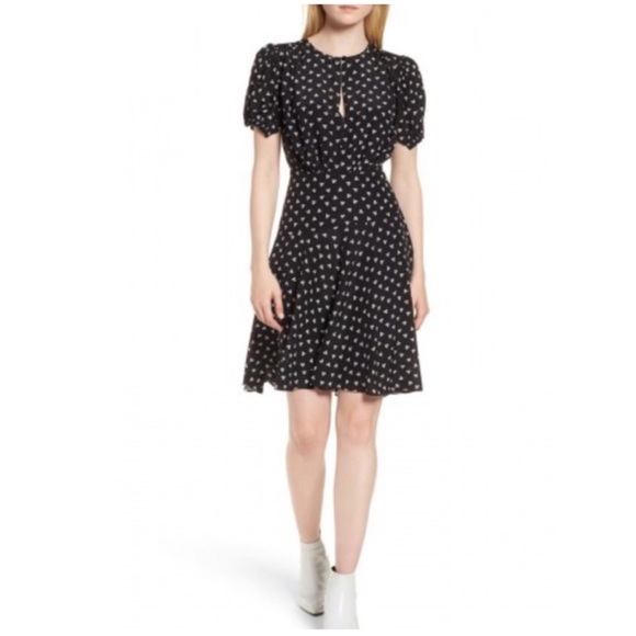 Lewit | Dresses | Lewit Women Knot Print Sleeve Silk Aline Dress Black ...